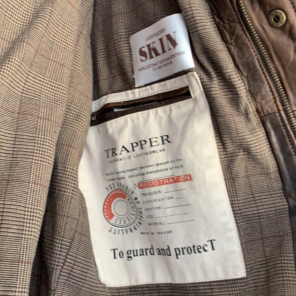 Trapper Cow Nappa Brown Leather Jacket - Gem